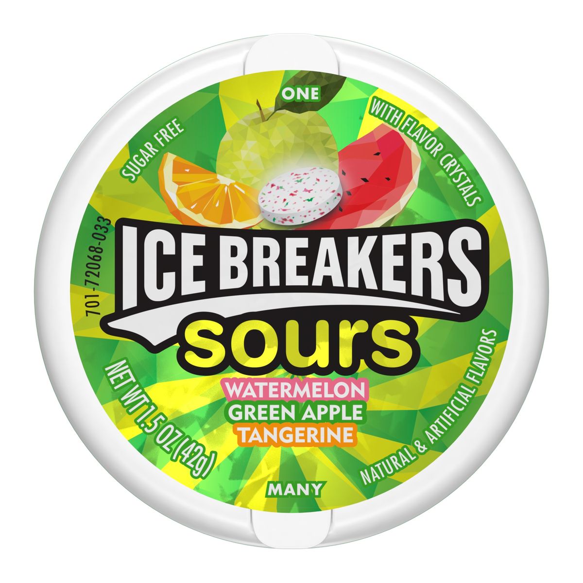Pastilės ICE BREAKERS SOURS (WATERMELON, APPLE, TANGERINE), 42g | Candy POP