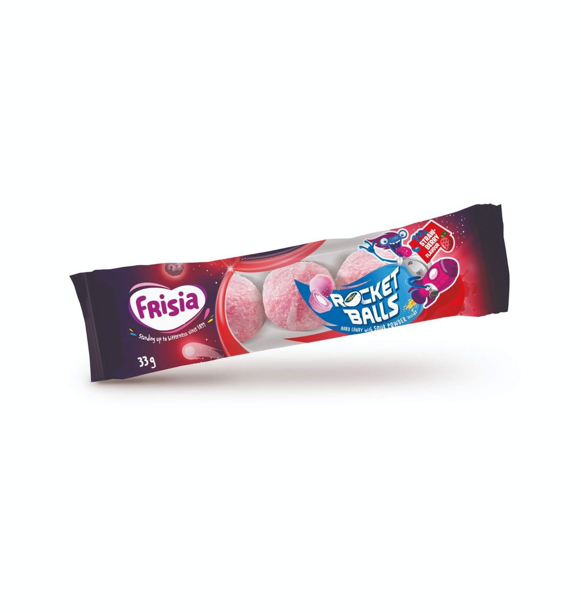 Ledenes ar pildījumu ROCKET BALLS (STRAWBERRY), 33g | Candy POP