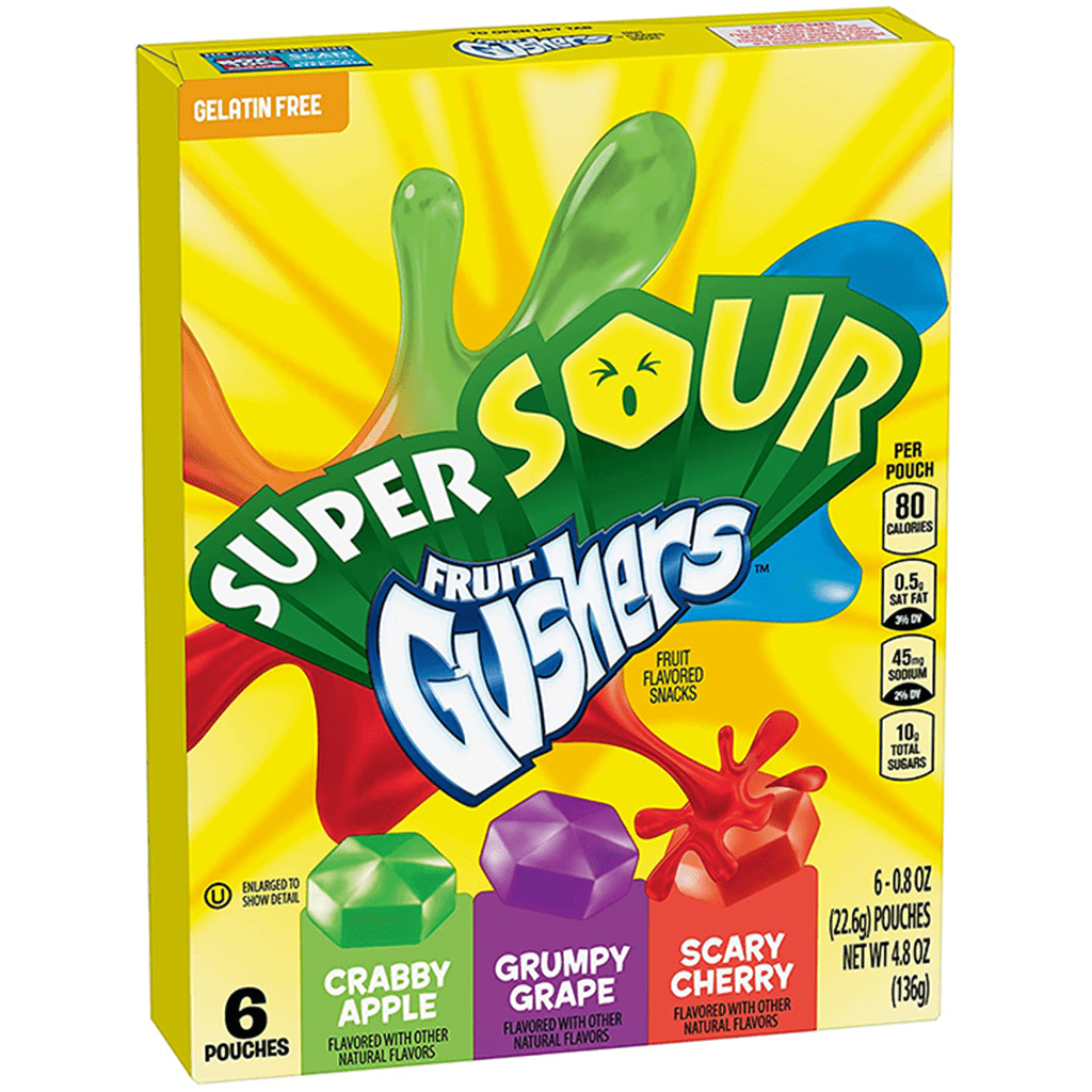 Kummikommid GUSHERS (SUPER SOUR FRUIT), 136g | Candy POP