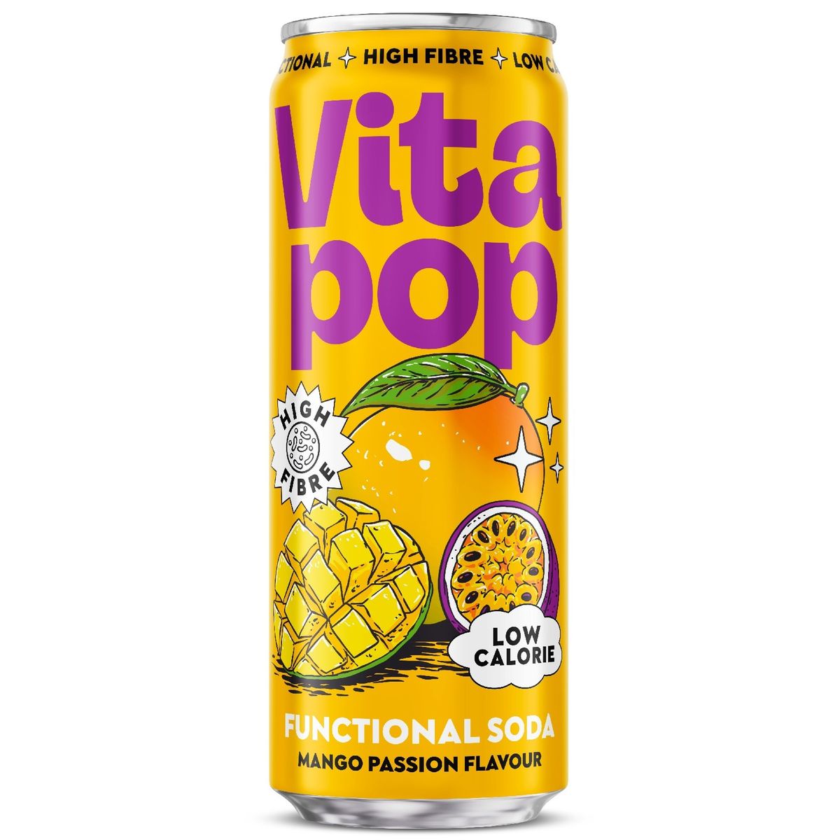Gazuotas funkcinis gėrimas VITA POP (MANGO PASSION), 330ml | Candy POP