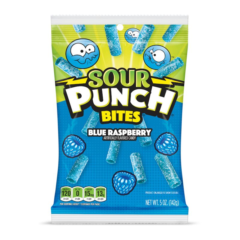 Košļājamās konfektes SOUR PUNCH (BLUE RASPBERRY), 142g | Candy POP