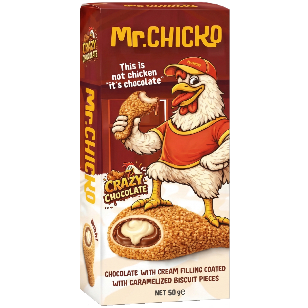 Batonėlis MR. CHICKO (CHOCOLATE WITH CREAM), 50g | Candy POP