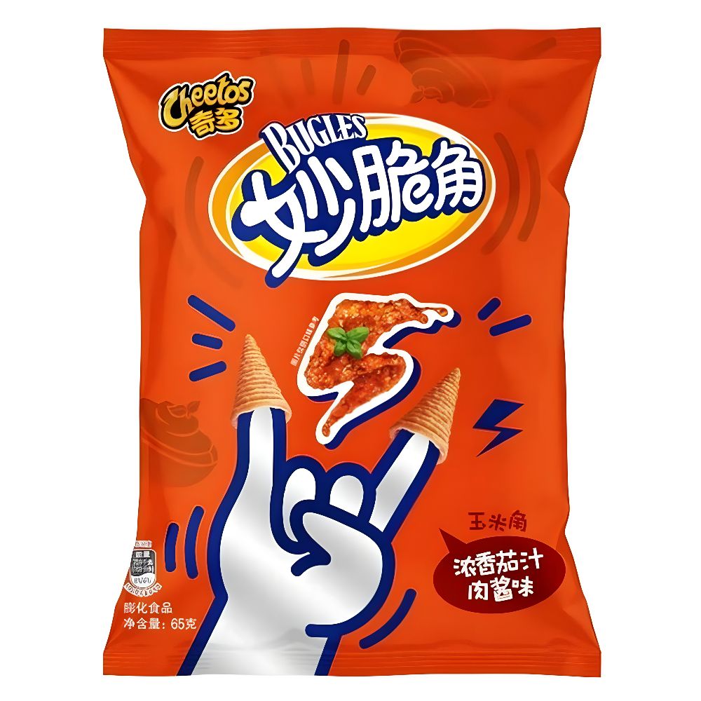 Corn Puffs CHEETOS BUGLES (RICH TOMATO MEAT SAUCE), 65g | Candy POP