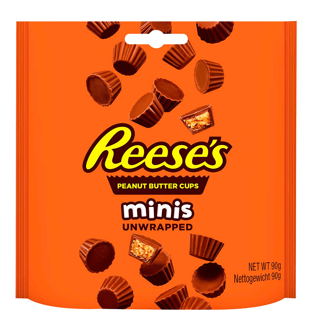 Piimašokolaadikommid REESE'S MINIS (PEANUT BUTTER), 90g | Candy POP