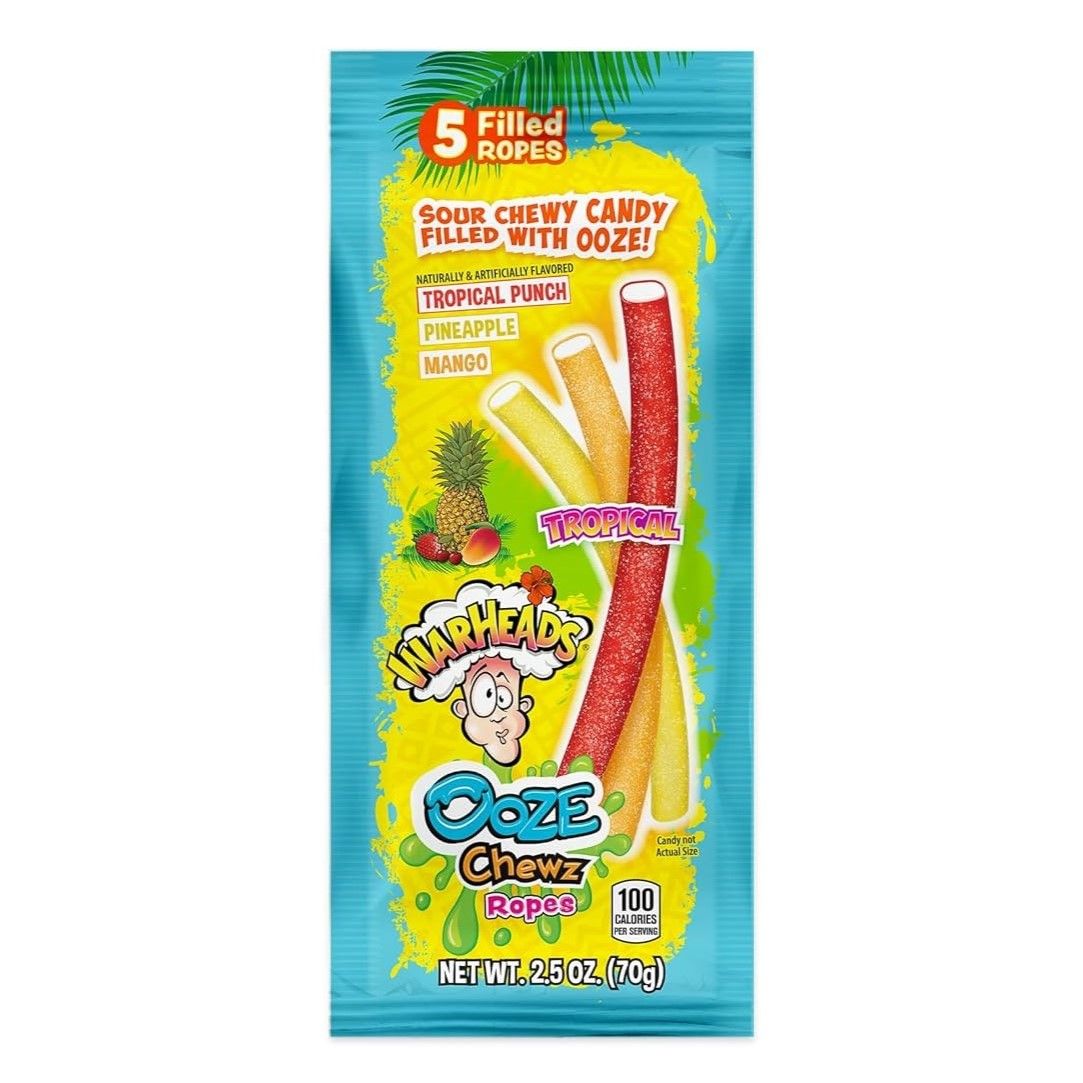 Närimiskommid Warheads Ooze Chewz Ropes Tropical 70g Candy Pop
