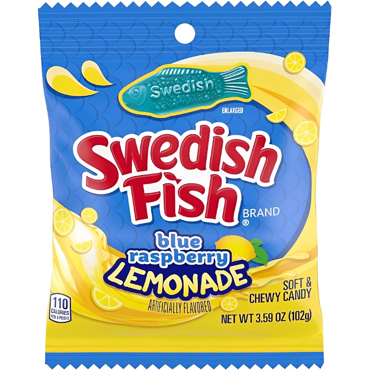 Kummikomm SWEDISH FISH (BLUE RASPBERRY LEMONADE), 102g | Candy POP