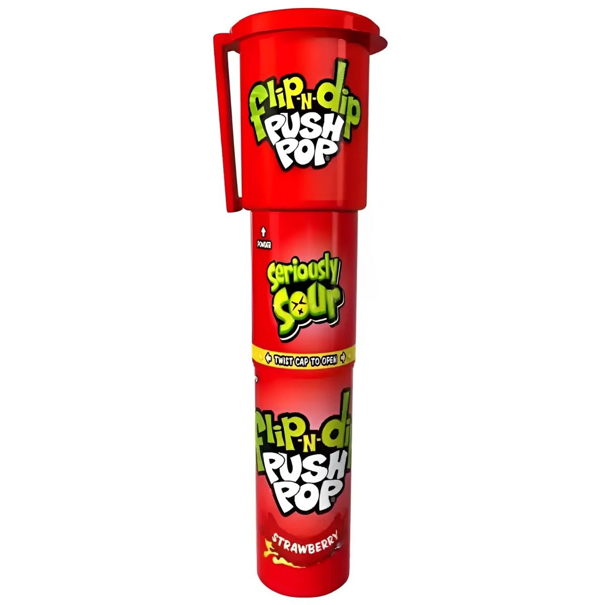 Pulgakomm pulbriga BAZOOKA PUSH POP FLIP-N-DIP, 25g | Candy POP