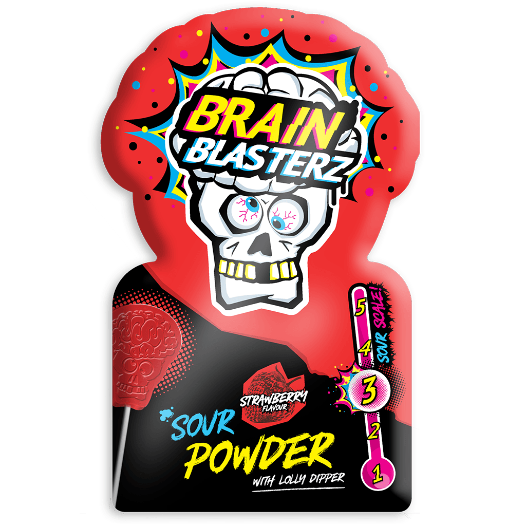 Lizak z pudrem BRAIN BLASTERZ SOUR POWDER, 10g | Candy POP
