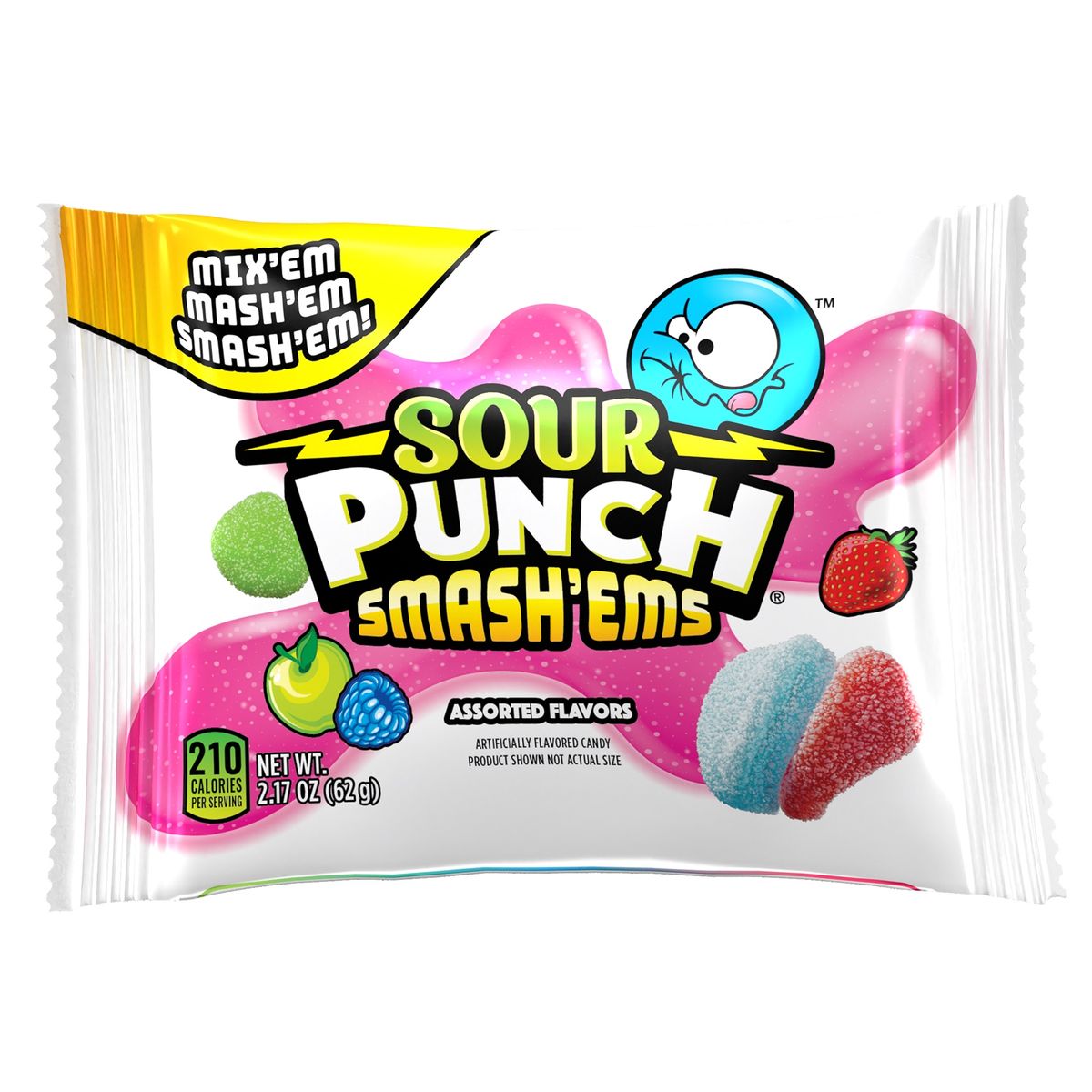 Košļājamās konfektes SOUR PUNCH SMASH'EMS, 62g | Candy POP